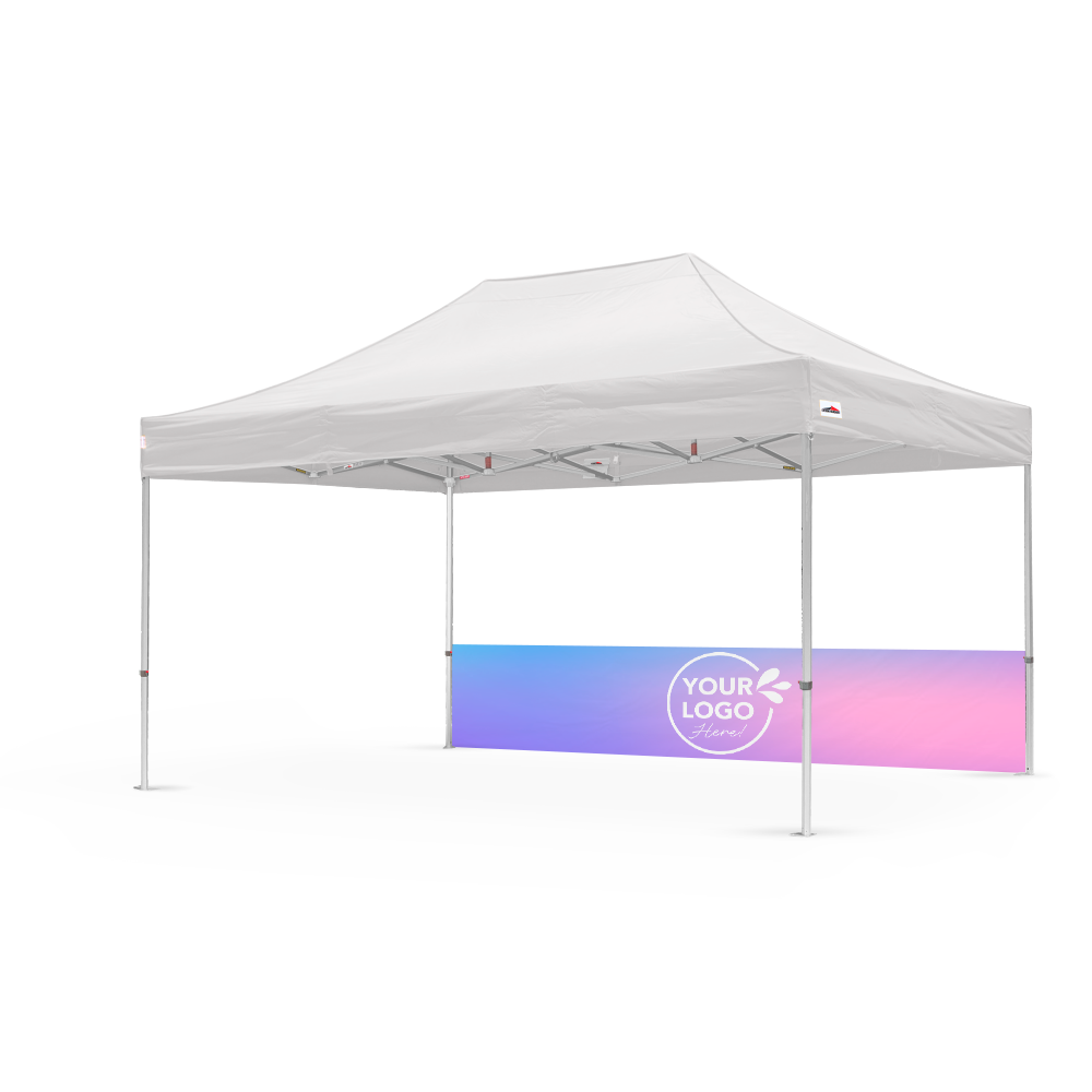 15' Printed Canopy Half Wall - Customizable Event Branding Solution