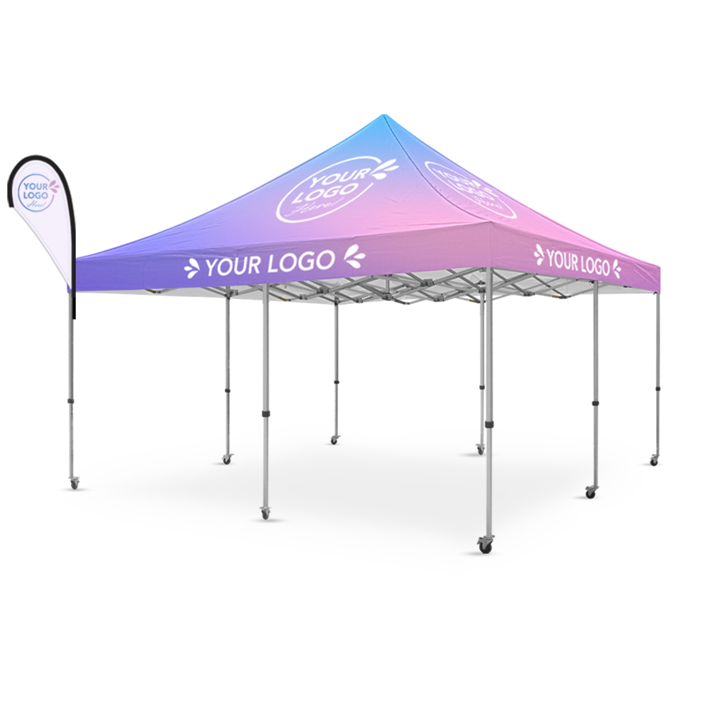 16x16 Custom Canopy Tent Flag Boost Package | Large